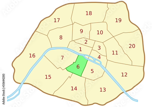"Plan du 6ème arrondissement de Paris" fichier vectoriel libre de ...