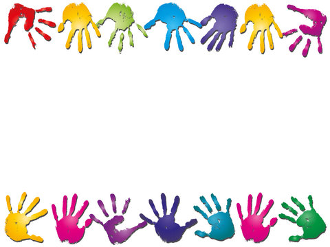 Kids Hand Prints Border