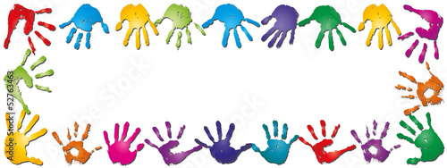 "Conceptual frame handprint banner" Stock photo and royalty-free images ...