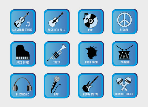 Logos Of Music Types Genres