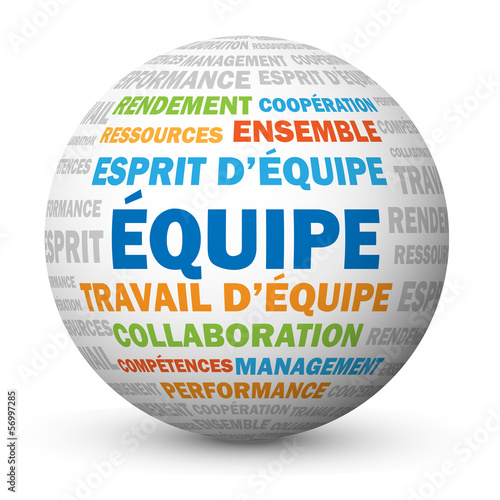 "Globe - Nuage de Tags "EQUIPE" (projets travail esprit d’équipe ...