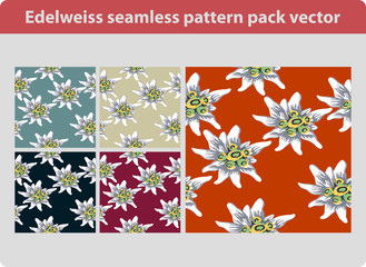 Sewing fabric with Edelweiss flower seamless pattern pack vector ...
