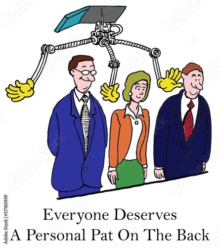 "A personal pat on the back from boss" Stock photo and royalty-free ...