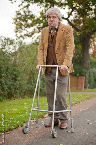 "Old Man Walking With Zimmer Frame" Stock photo and royalty-free images ...