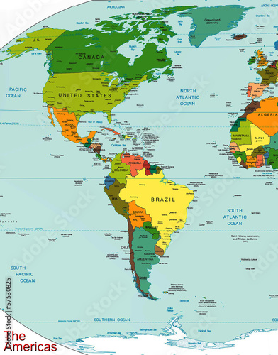 "The Americas earth map continent country" Stock photo and royalty-free ...