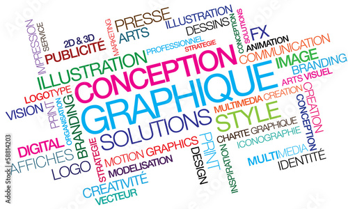 "Conception graphique illustration nuage de mots couleurs" photo libre ...