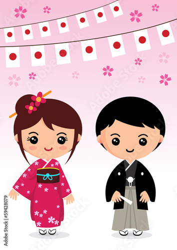 Japanese Traditional Clothing Cartoon