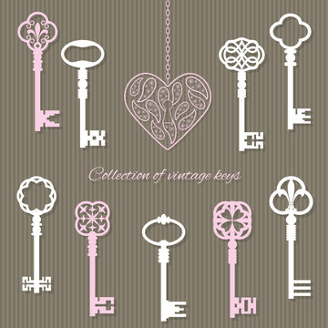 Fancy Heart Skeleton Key