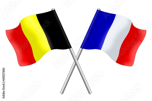 "Drapeaux : duo Belgique France" photo libre de droits sur la banque d ...