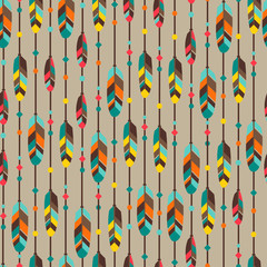 Sewing fabric with Ethnic seamless pattern in native style with ...
