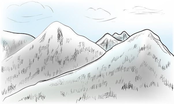 hill drawing