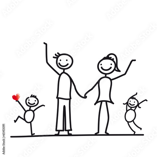 "Familie mit zwei Kindern, Kinder mit Eltern - gemeinsam Zeit ...