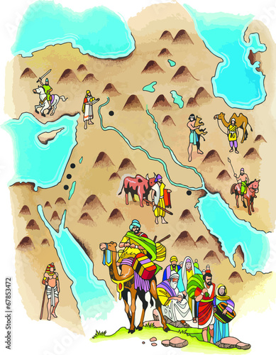 "Mapa de la ruta de Abraham a la tierra prometida" Imágenes de archivo ...