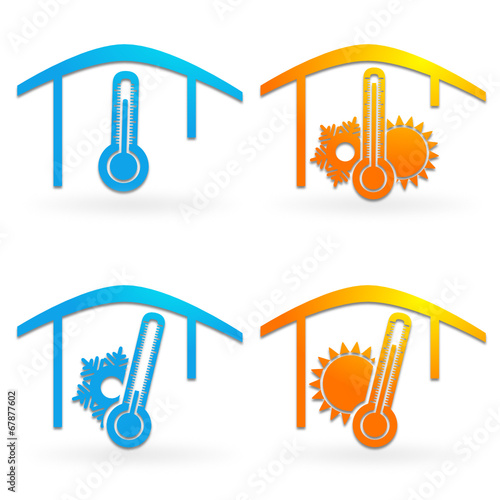 Logo Climatisation Chauffagiste Température Thermomètre Fichier