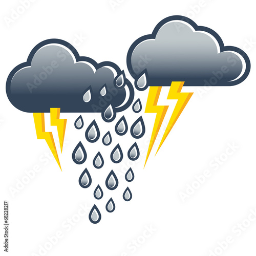 "Gewitter, Wetter, Blitz und Donner, Illustration, icon" Stock image ...