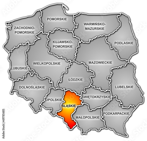 "Mapa_Polski_woj.śląskie_podział_administracyjny" zdjęć stockowych i ...