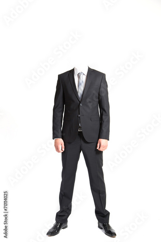 "man without head wearing suit on white" Stock photo and royalty-free ...