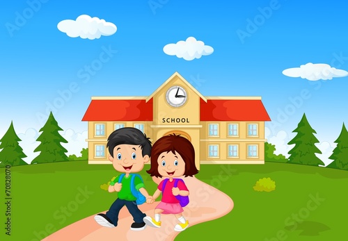 Cartoon Leaving School