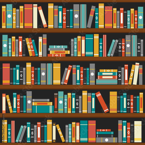 "Vector of library book shelf background" Stock image and royalty-free ...