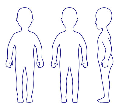 Child Body Outline Front Back