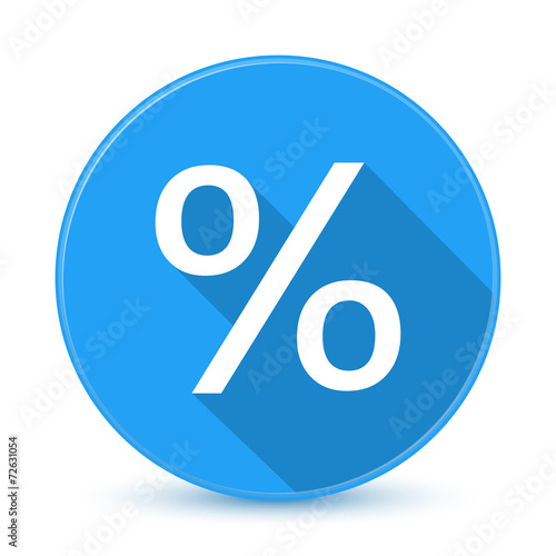 "Blue percent sign icon with long shadow" Stockfotos und lizenzfreie ...