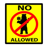 "No Feeding Bears Allowed Sign Over White" Stock image and royalty-free ...
