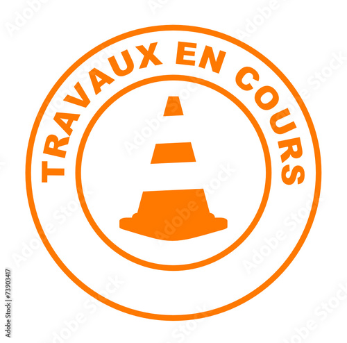 "travaux en cours sur bouton web rond orange" fichier vectoriel libre ...
