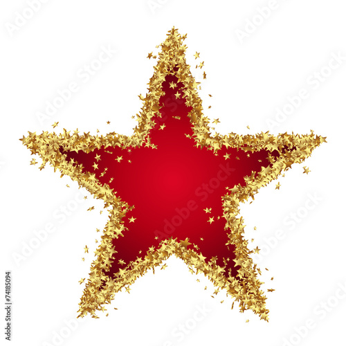 "Goldener Stern, Rot, Sternchen, golden Star, Goldstern, abstrakt ...