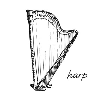 Greek Harp Drawing