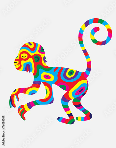 "Monkey abstract colorfully, art vector illustration" Stock image and ...