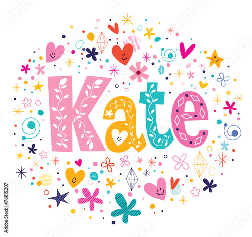 "Kate female name decorative lettering type design" Stock image and ...