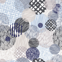 Sewing fabric with Hand drawn lines textures doodle style seamless ...