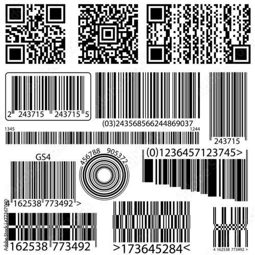 "COLLECTION OF BARCODE AND QR CODE" Stock image and royalty-free vector ...