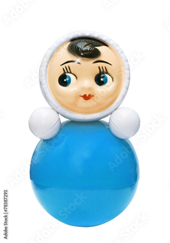 "Bright blue roly-poly toy on the white" Stock photo and royalty-free ...