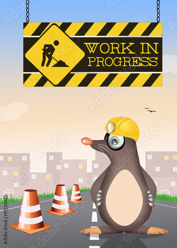 "funny illustration of work in progress" Immagini e Fotografie Royalty ...