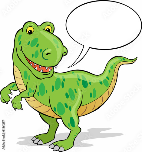 "Cute Dinosaur with Speech Bubble" Stock image and royalty-free vector ...