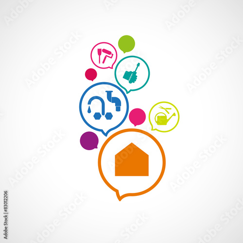 "multi-service à domicile" fichier vectoriel libre de droits sur la ...