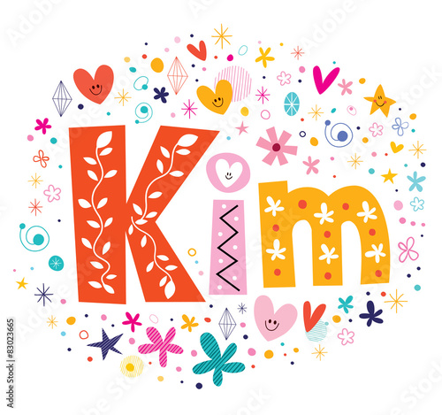 "Kim girls name decorative lettering type design" Stock image and ...