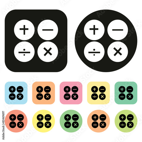 "Basic mathematical symbols. Add, Subtract, Multiply, Divide icon ...