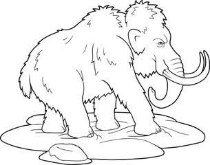 Dibujo a mano ilustración mamut | Vector Premium