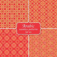 Sewing fabric with Set of arabic seamless patterns - CottonBee