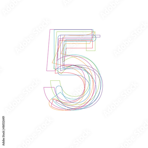 "number 5 in outline" Stock image and royalty-free vector files on ...