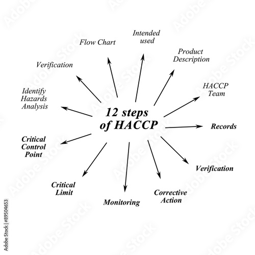 " element of 12 step HACCP principle on white background" Stock photo ...