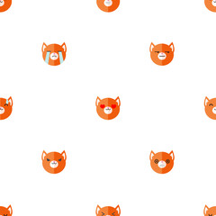 Sewing fabric with Vector flat cartoon fox heads with different ...