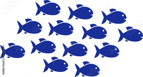 "Fish shoal with 13 fish icons" Stock image and royalty-free vector ...