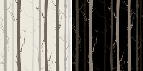 Sewing fabric with seamless texture with trees - CottonBee