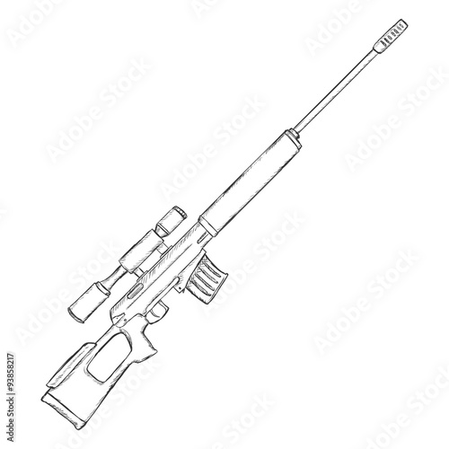 Ak 47 Gun Drawing Sketch Coloring Page
