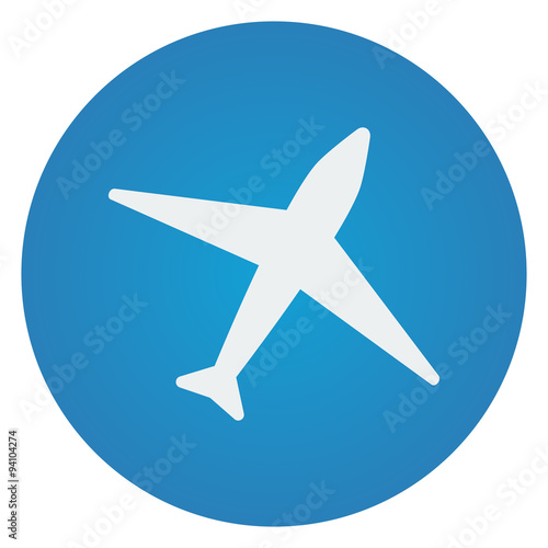 White Airplane In Blue Circle Logo