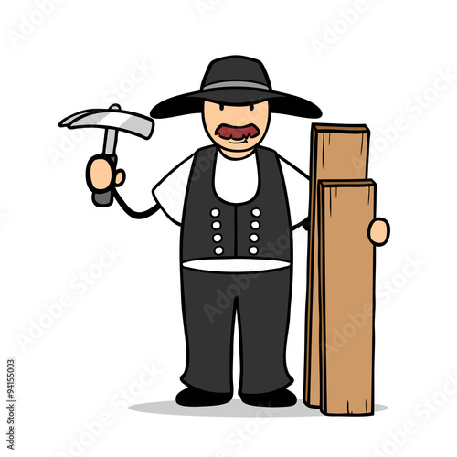 "Zimmermann mit Holz und Hammer" Stockfotos und lizenzfreie Bilder auf ...