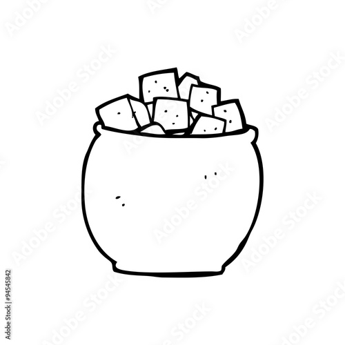 "line drawing cartoon sugar cubes" Stock image and royalty-free vector ...